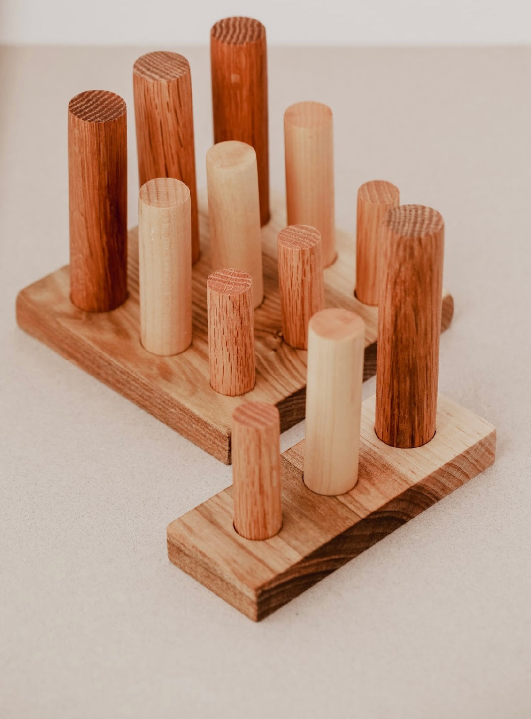 Peg Puzzles Set, 3-Peg and 9-Peg – Montessori for Minis